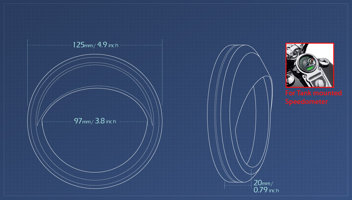 All Products: 5 inch speedometer trim ring visor black